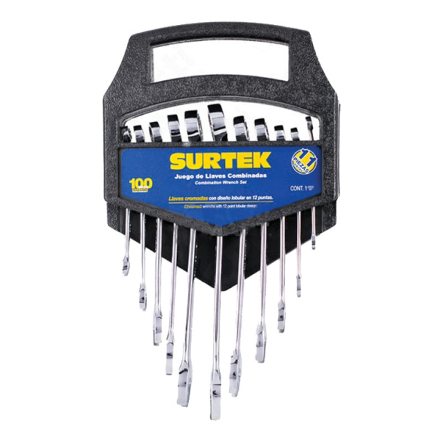 SURTEK Juego de 11 llaves combinadas pulido de espejo 12 puntas en ...